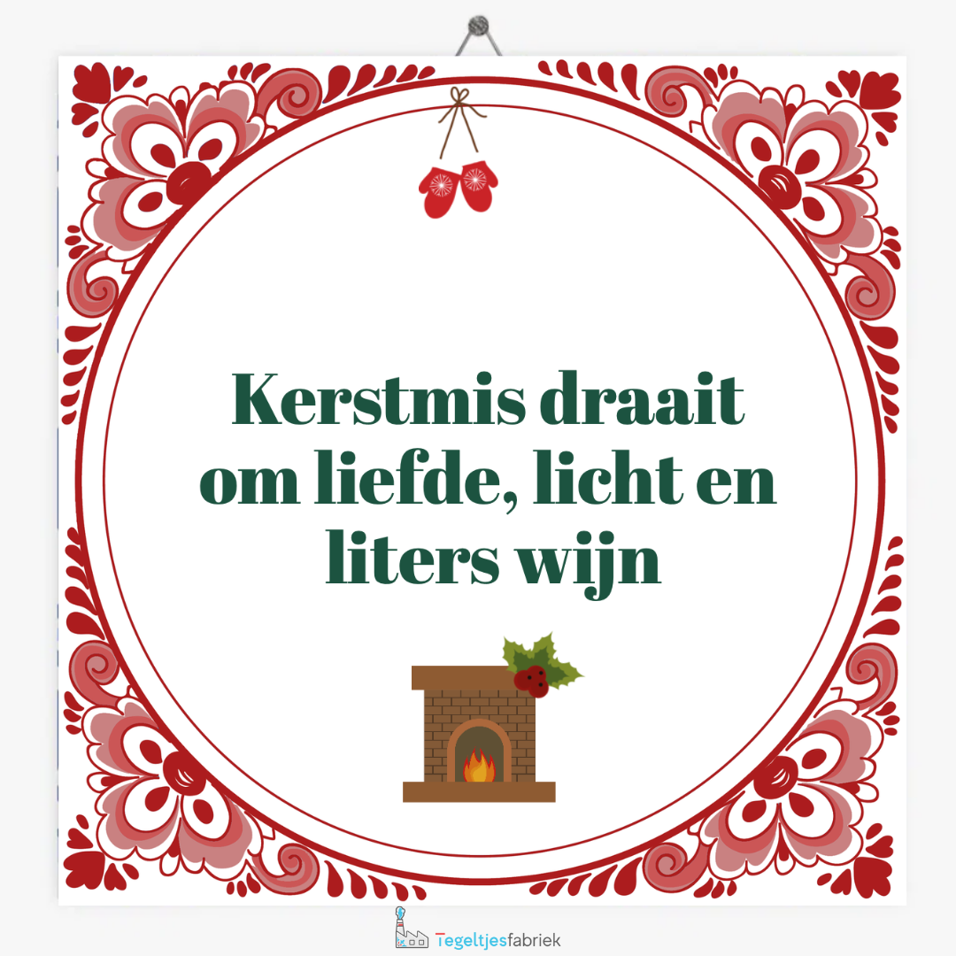 Vlotte Kerst tekst voor op een tegeltje - Tegeltjesfabriek