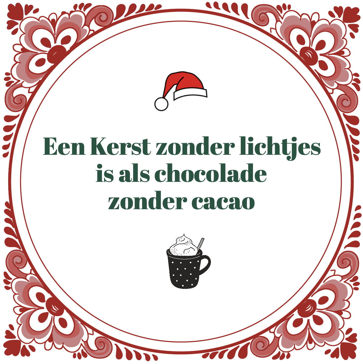 Vlotte Kerst tekst voor op een tegeltje - Tegeltjesfabriek